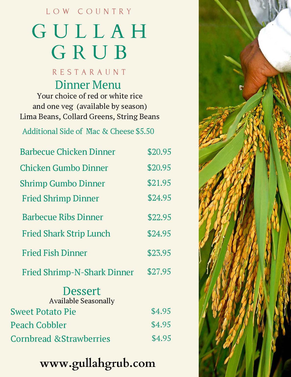 Menu – Gullah Grub